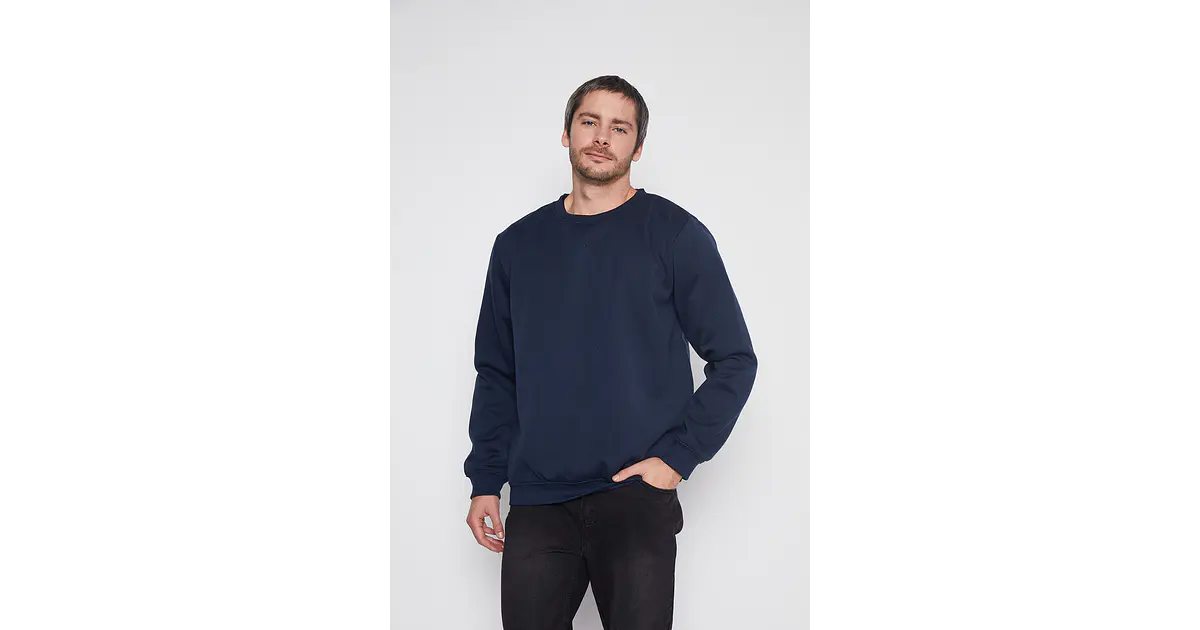 Polerón Hombre Azul Basic Liso Family Shop