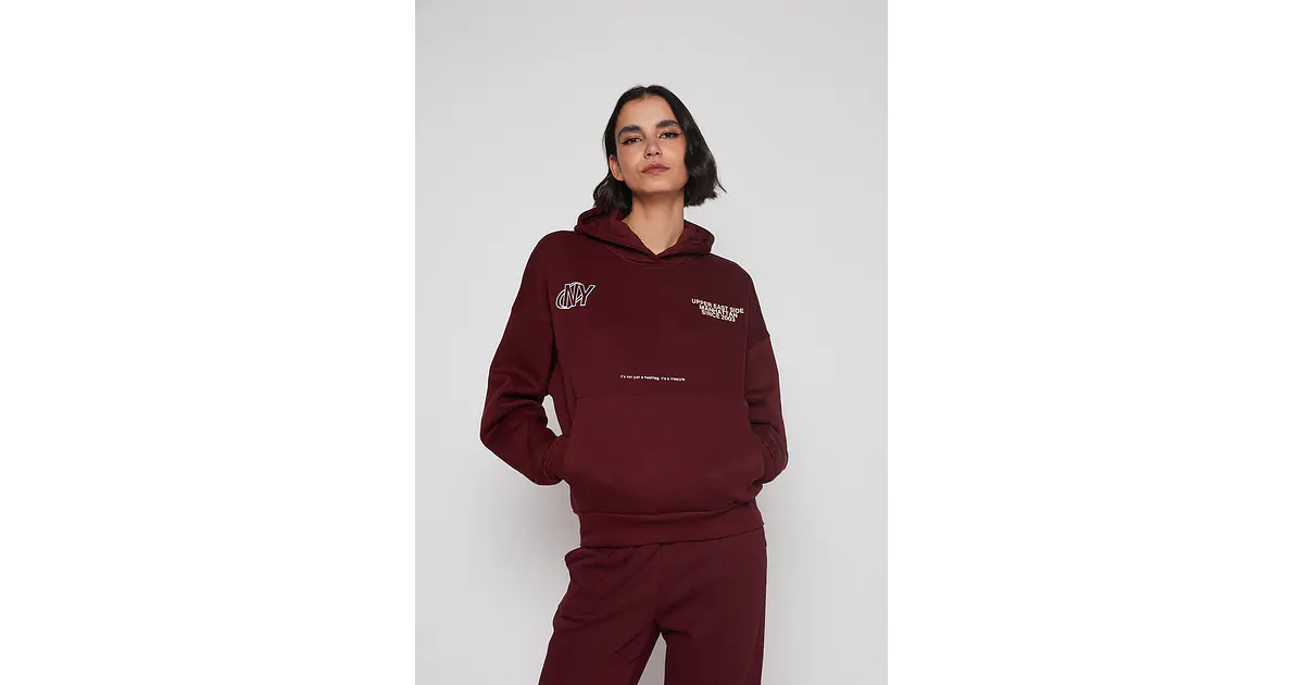 Polerón Letras Mujer Burdeó Familyshop
