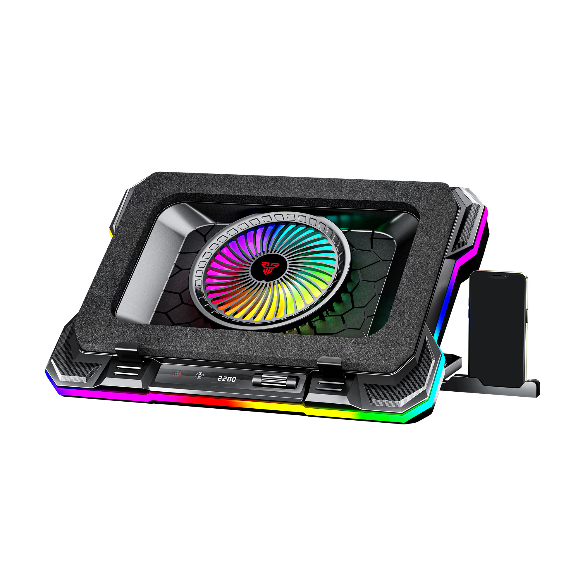 NC22 Black Base de Notebook con Ventilación RGB y Soporte de