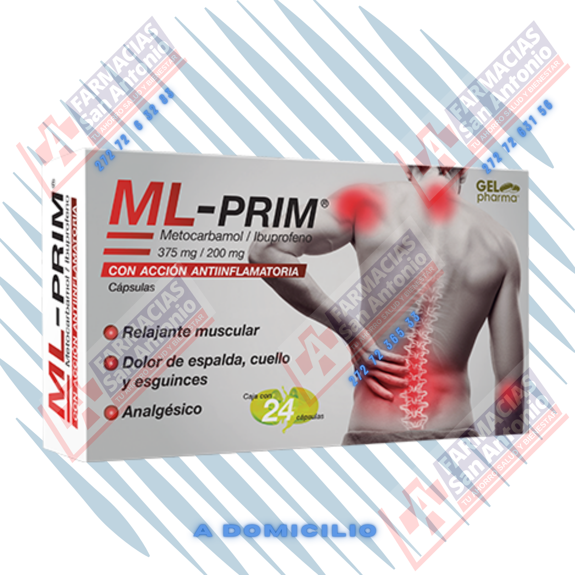 ML Prim Metocarbamol Ibuprofeno 375/200 mg 12 capsulas
