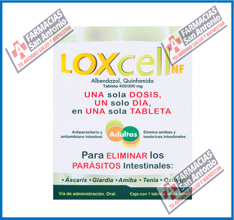 Loxcell nf adulto una sola dosis Áscaris , Glardia,Amib...