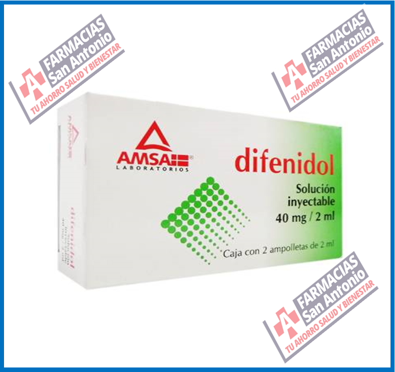 Difenidol solución 40mg/2ml inyectable 2 ampolletas