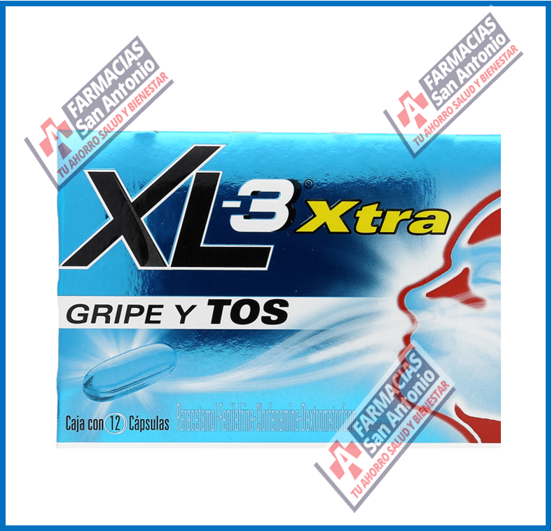 Xl3 Extra gripe y tos 12 tabletas