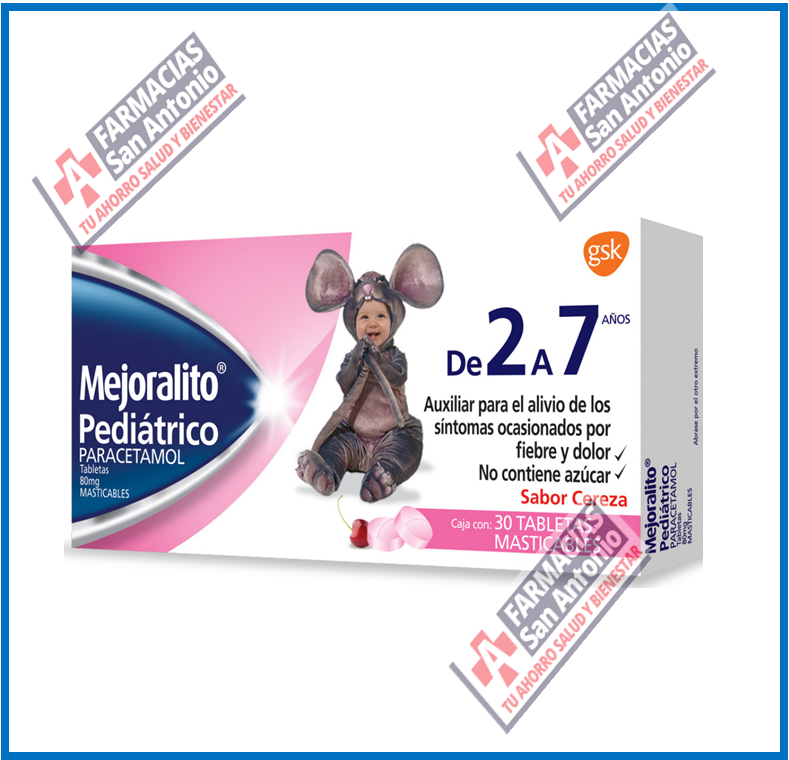 Mejoralito Pediatrico paracetamol 30tab masticables