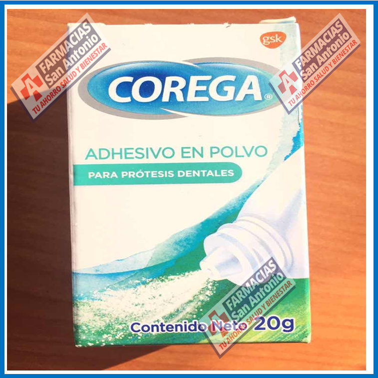 Corega adhesivo en polvo para prótesis dentales 20g Promo...