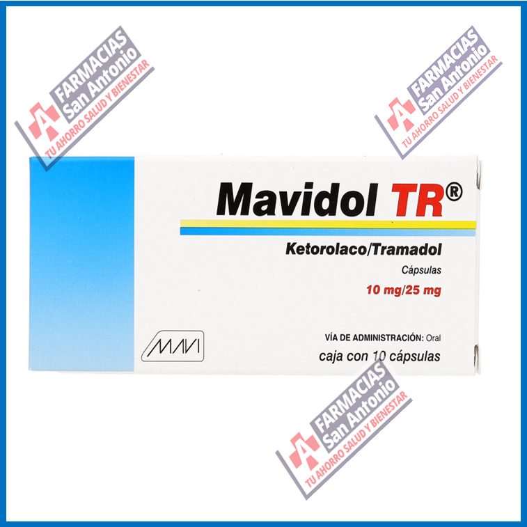 Mavidol TR 10mg/25mg (ketorolaco / tramadol) capsulas 10 ...