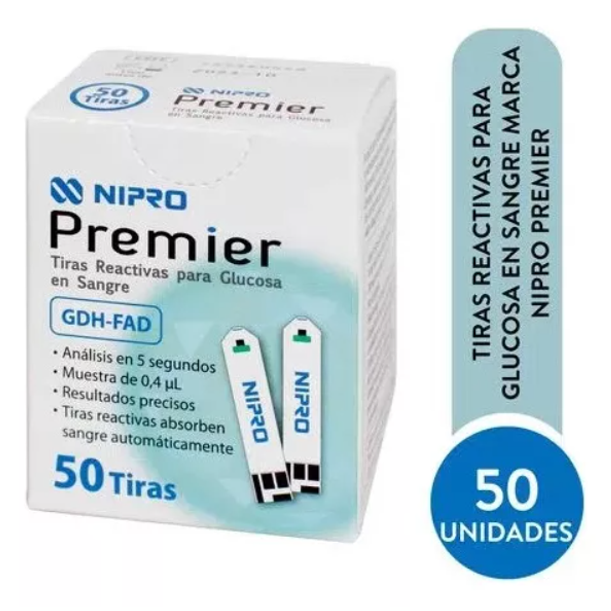 Tiras Reactivas Glucosa Glucómetro Premier 50 Unidades