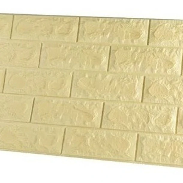 Lamina 3d Ladrillo Amarillo Claro Pack De 10