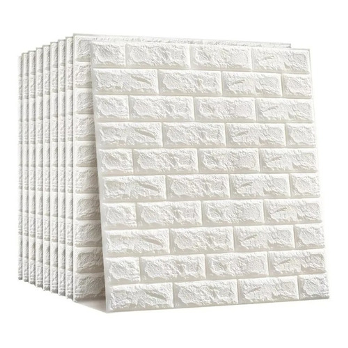 Láminas 3d Ladrillo Blanco 70x77 Pared Muralla Panel