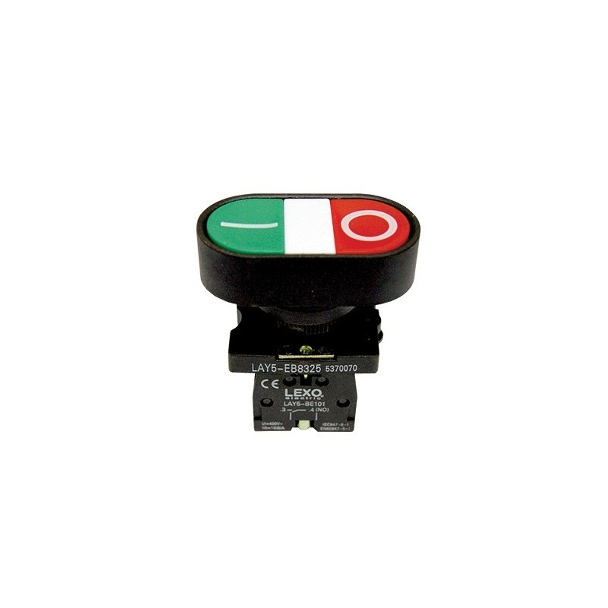 PULSADOR DOBLE ROJO/VERDE LEXO LAY5-EB8325 1NO+1NC