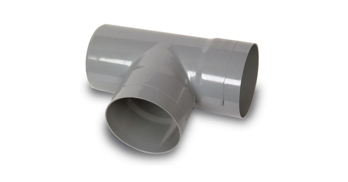 Tee PVC Sanitario Gris 75x75 mm