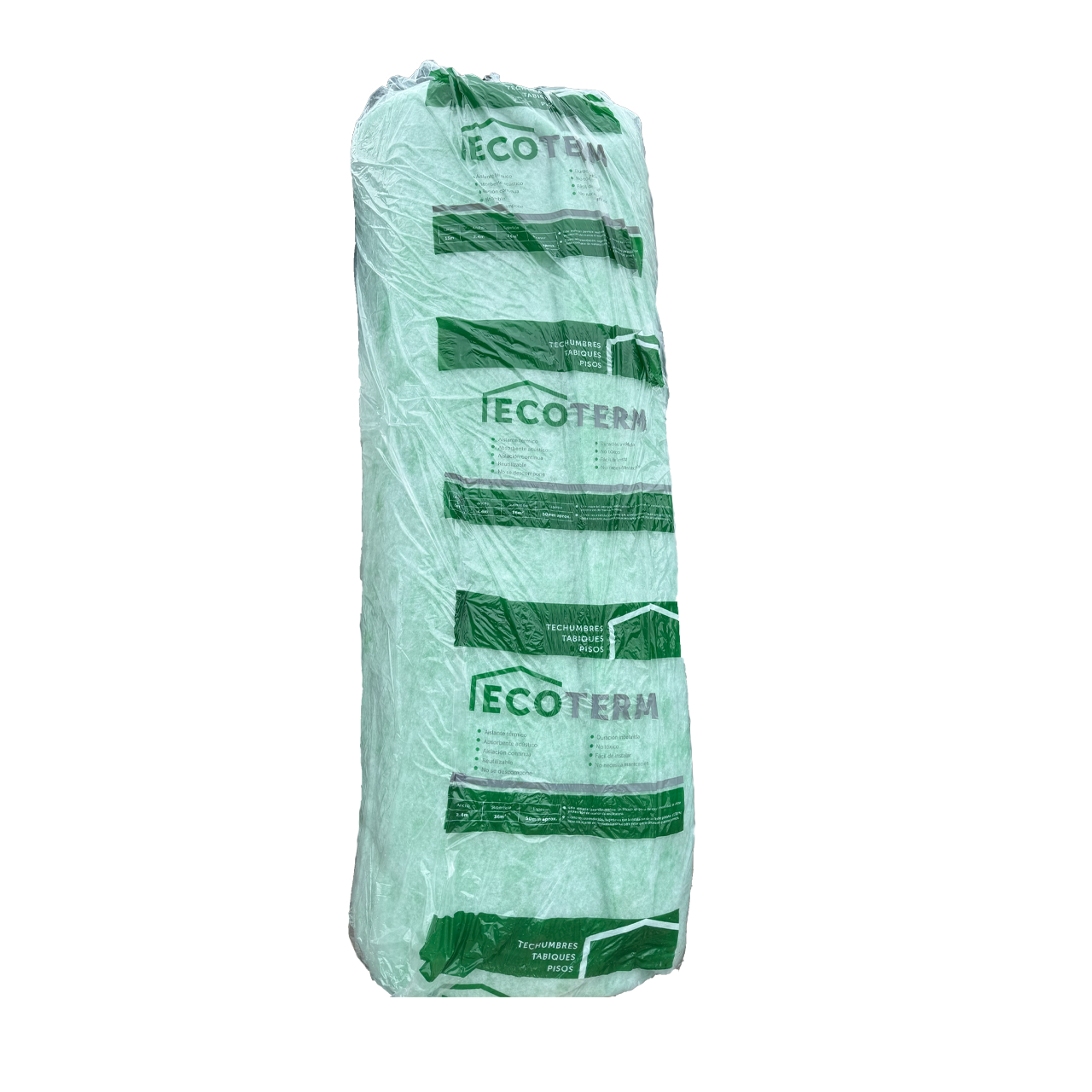 Aislante Termico Verde ECOTERM 2.4X15MT 45MM 36M2