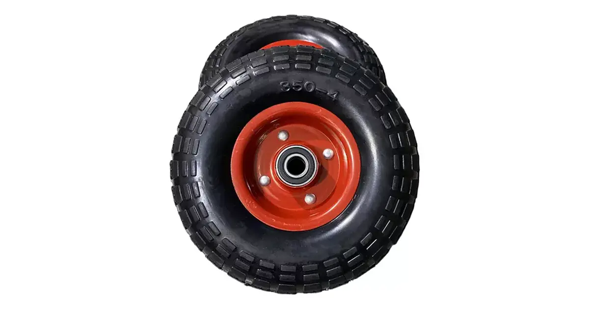 Rueda Maciza Roja Eje 16Mm 10 Neumatico Para Yegua Toro Neg