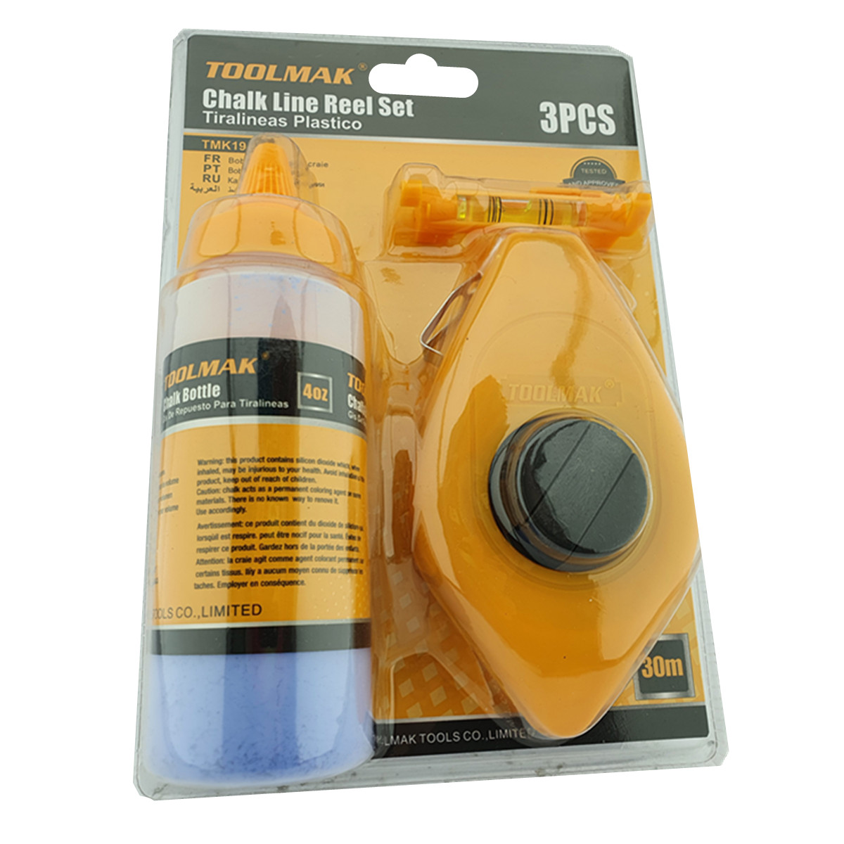 Kit Set Juego De Tizalineas 4 Oz Nivel Tiralineas 3 Pcs Tmk