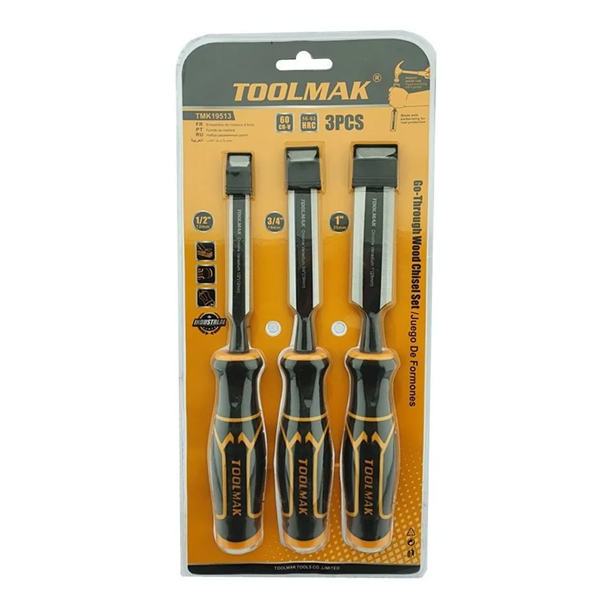 Set Kit Jgo De Formones Cinceles P/ Madera 3 Piezas Toolmak