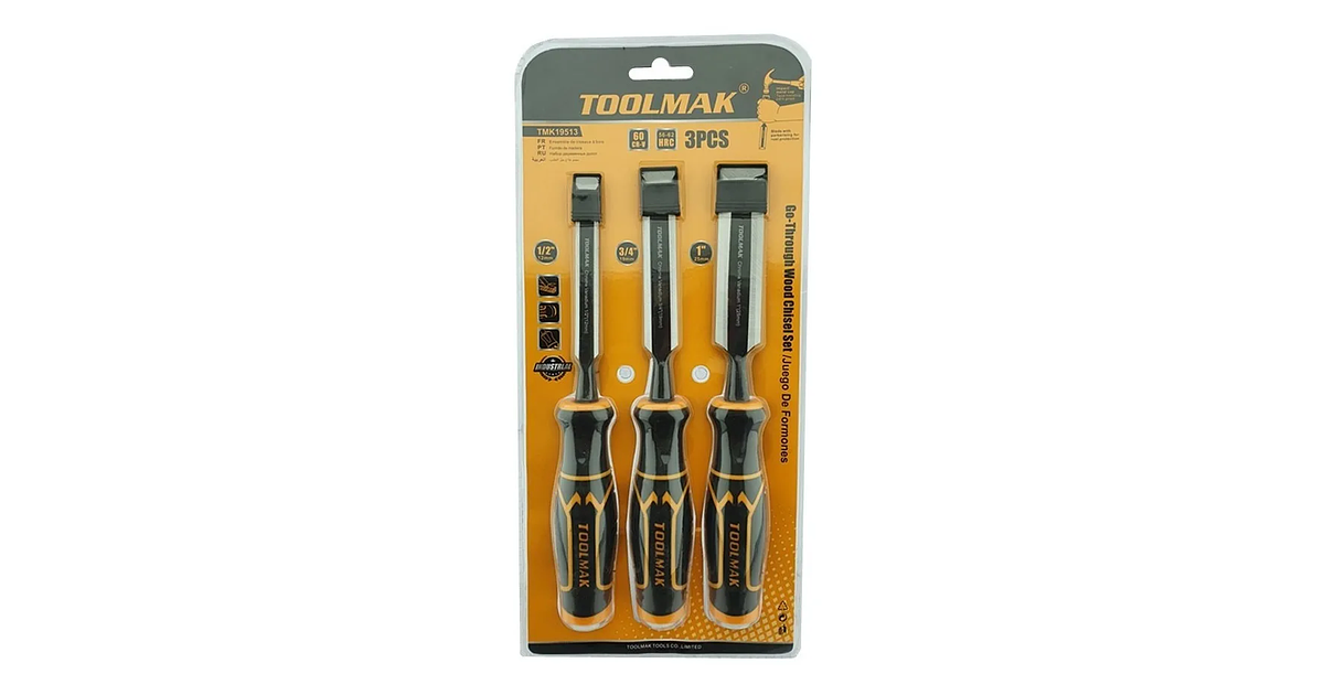 Set Kit Jgo De Formones Cinceles P/ Madera 3 Piezas Toolmak