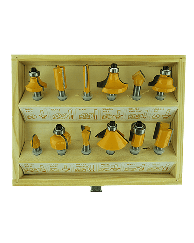 Set De Fresas 12 Piezas 1/4 Tupi Router Toolmak