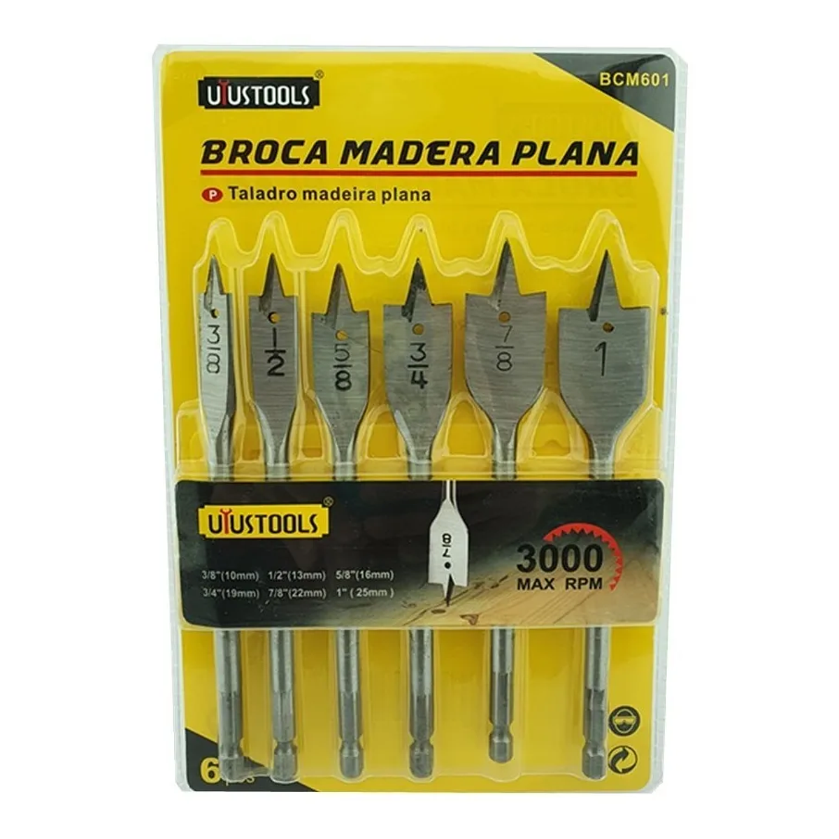 Juego Set De Mecha De Madera Para Taladro 6 Pieza Uyustools