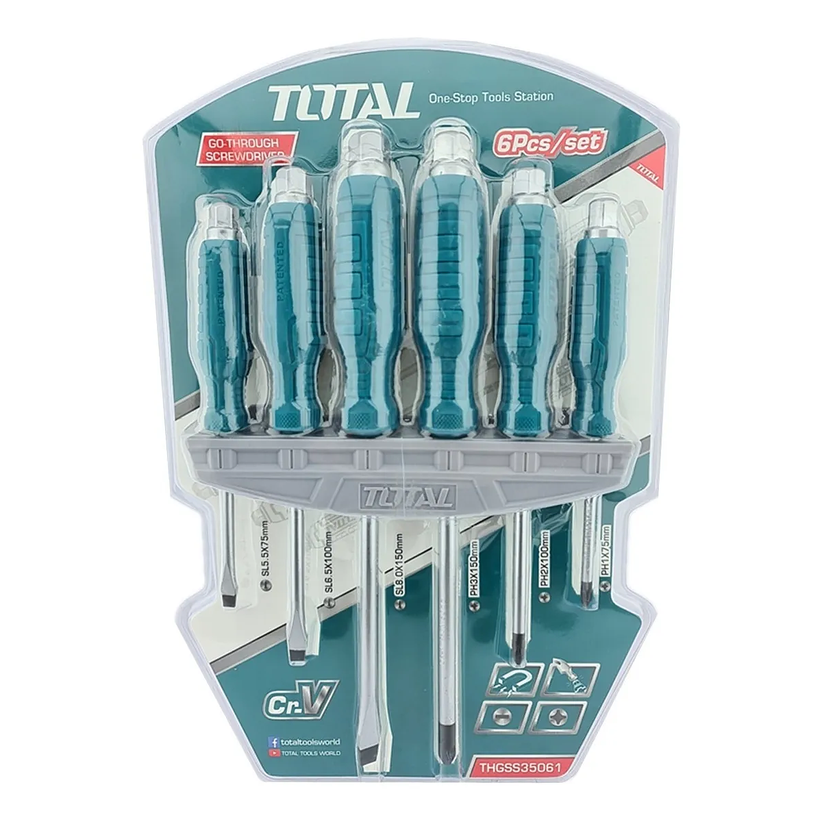 Set De Destornilladores De Golpe 6 Piezas Total Thgss35061