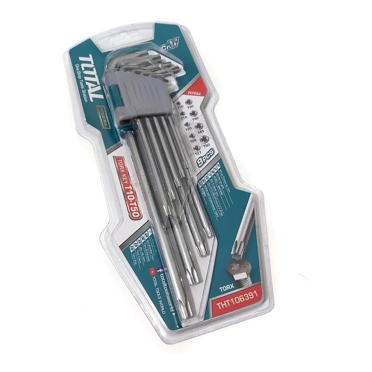 Juego Llaves Allen Estrella Torx 9 Piezas Total Tht106391