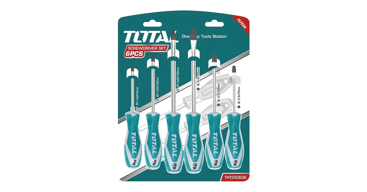 Set Juego Destornilladores 6 Piezas Total Tht250606