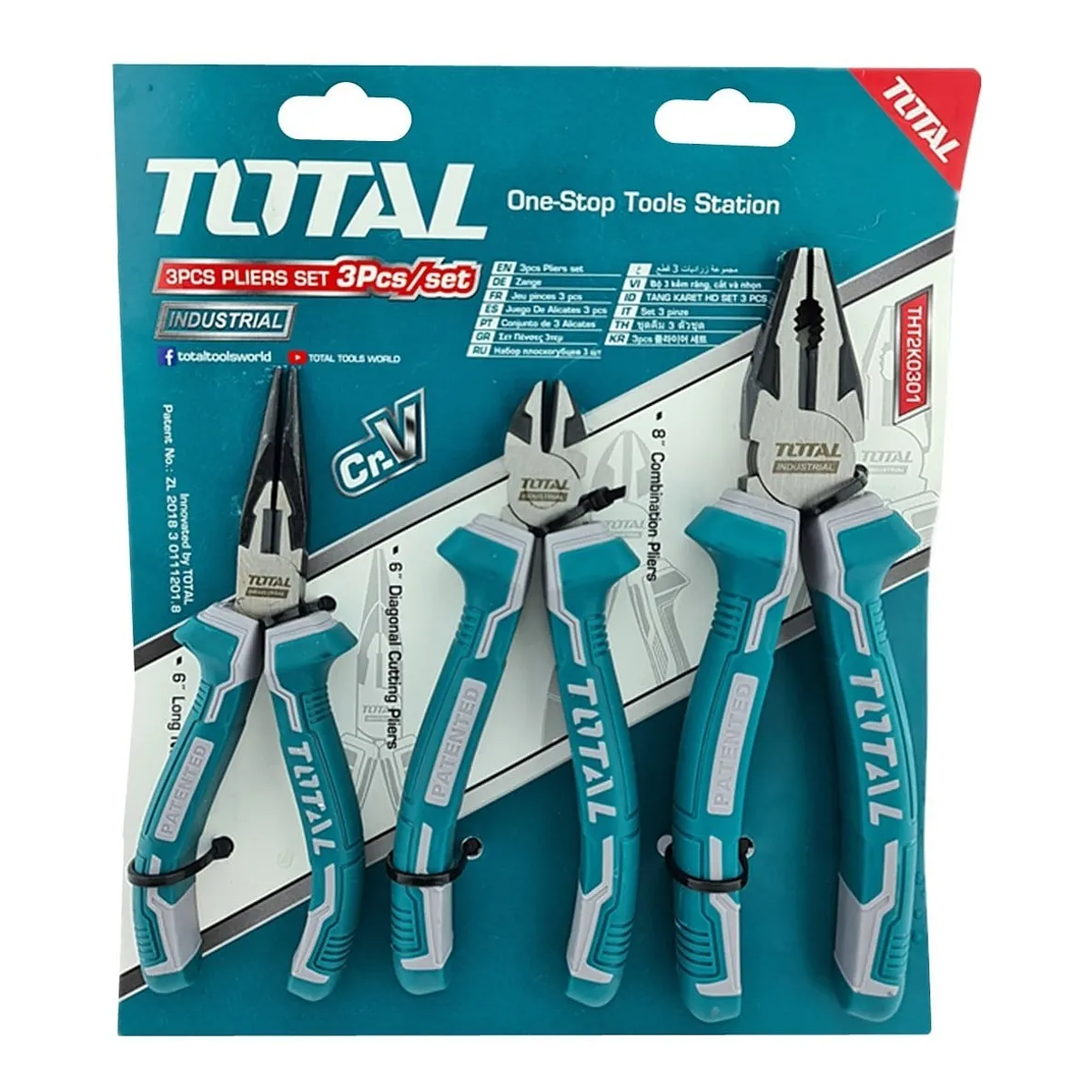 Kit Set Juego De Alicates 3 Piezas Total Tht2k0301