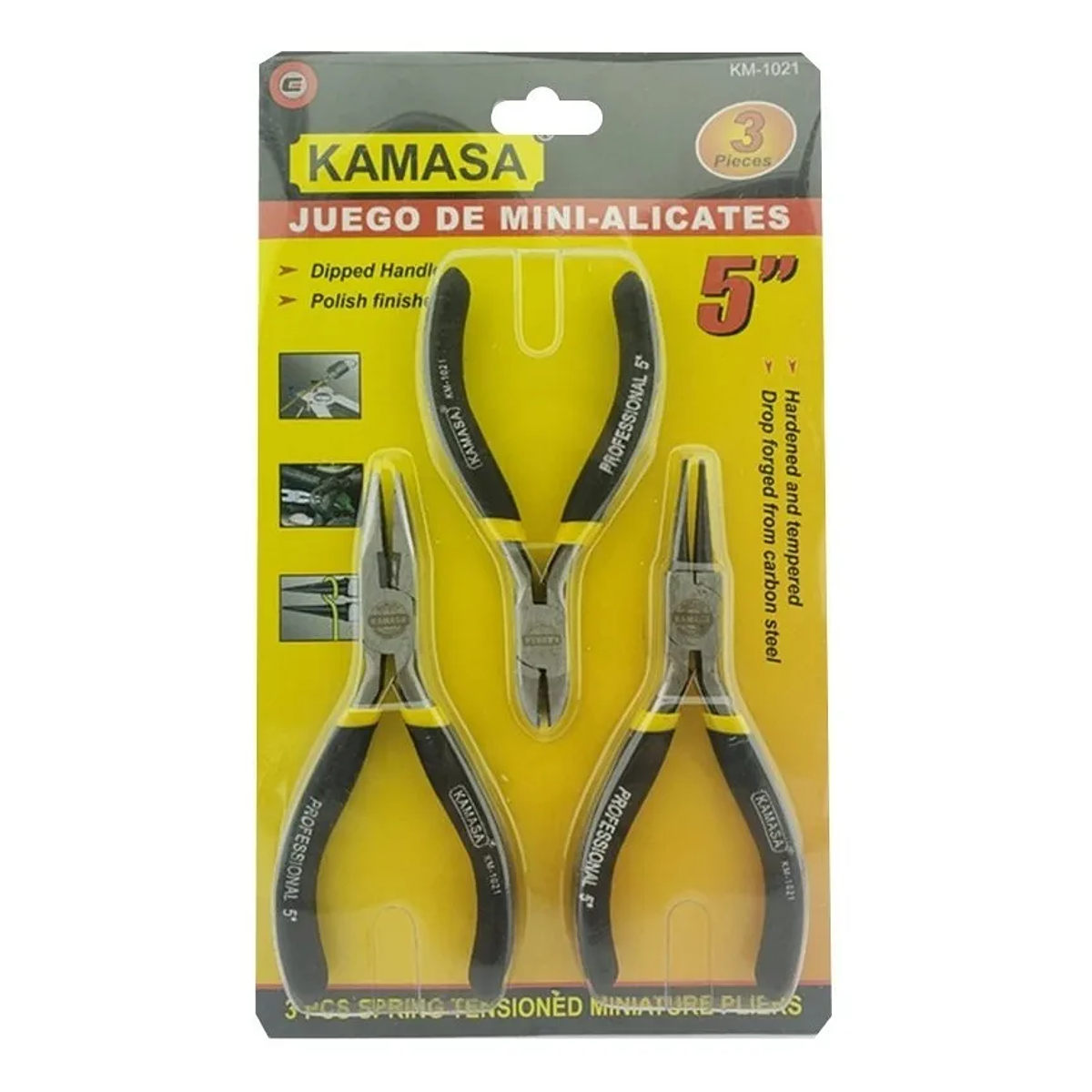 Set Kit Juego De Mini Alicates 5 Pulgadas 3 Piezas Kamasa