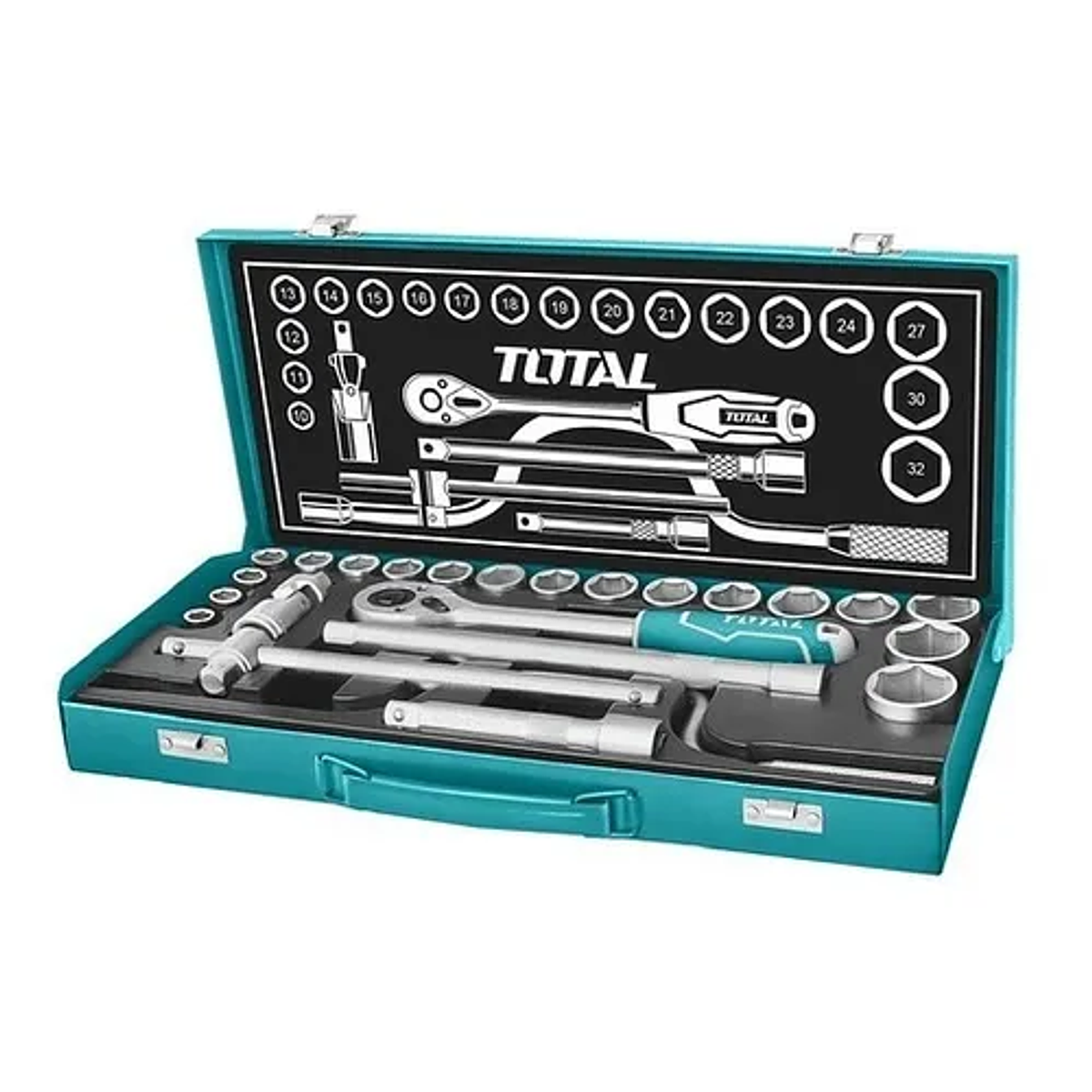 Set Juego Dados Cuadrante 1/2 Pulgada 24 Pcs Total Tht141253