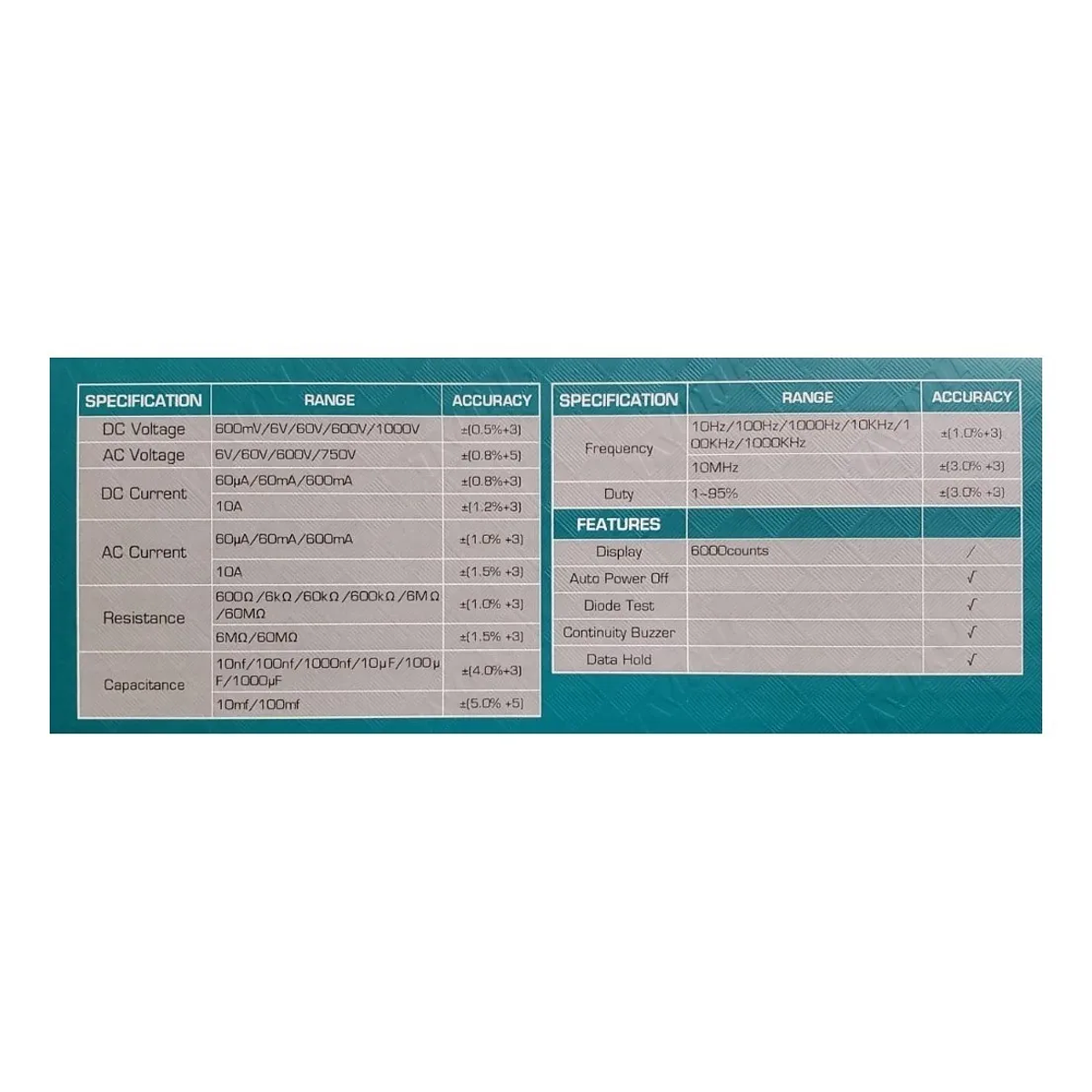 Multimetro Multitester Digital Total Tmt47503
