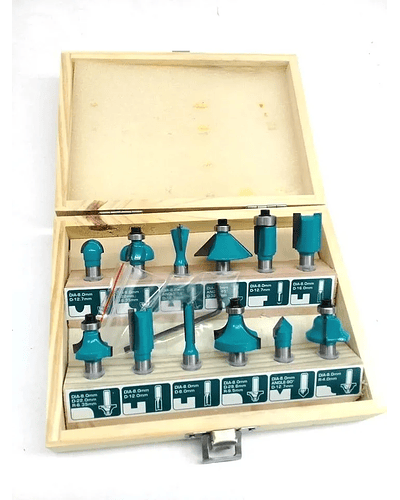 Kit Set Juego De Fresas 12 Piezas 6mm Tupi Router Total