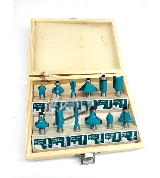 Kit Set Juego De Fresas 12 Piezas 6mm Tupi Router Total