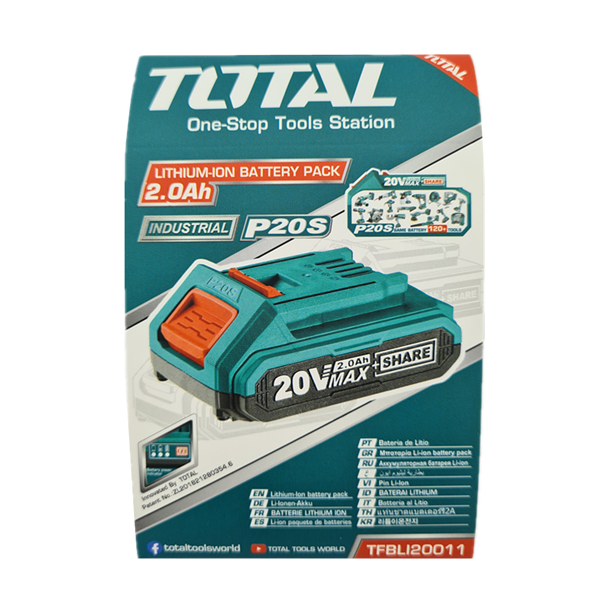 Batería Litio-ion 20v 2ah Total Tfbli20011