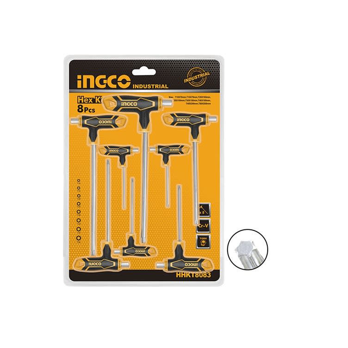 Set Juego Llaves Allen Torx C/mango T 8 Pcs Ingco Hhkt8083