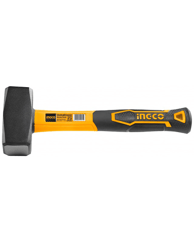 Combo Martillo Mazo 2000g Mango Fibra De Vidrio Ingco