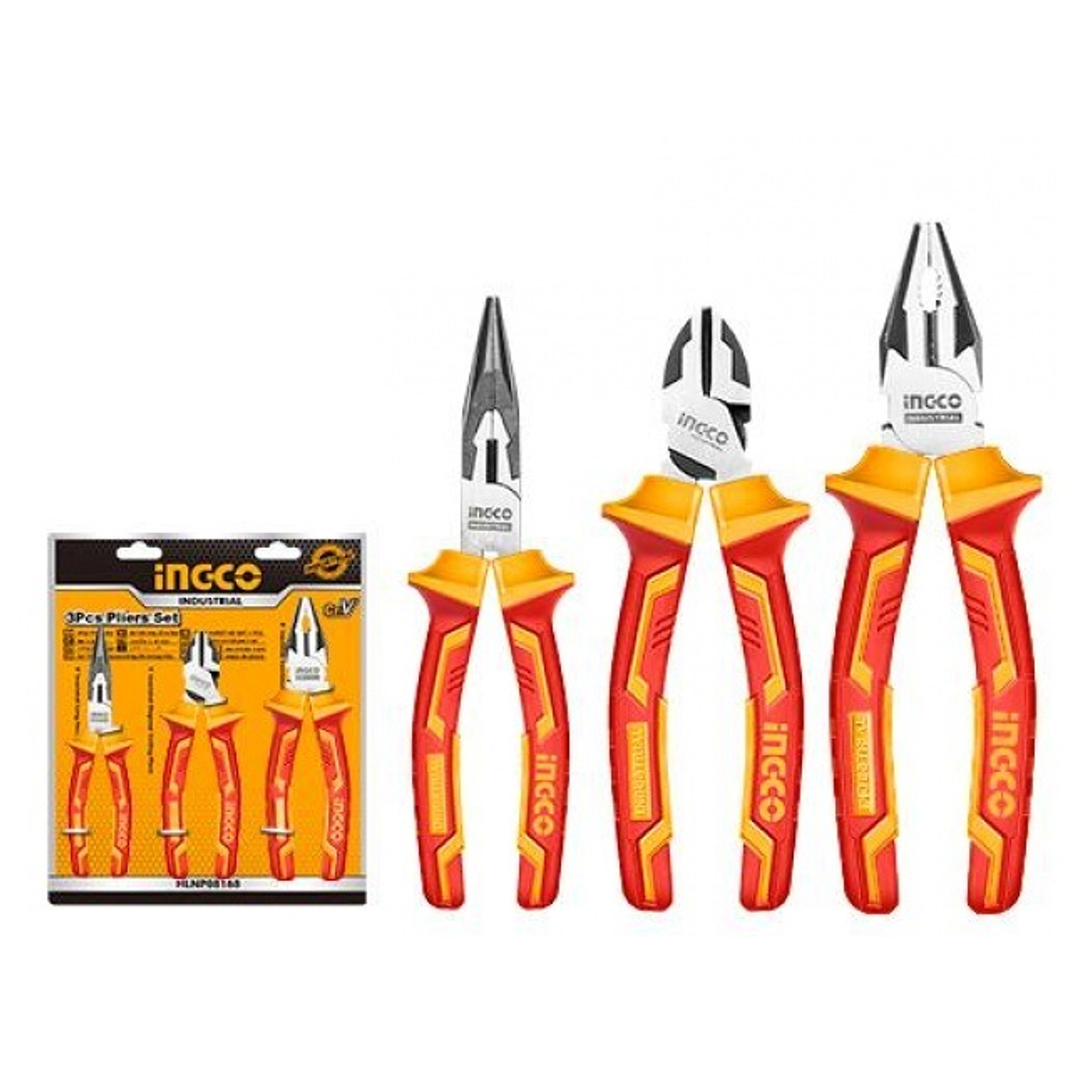 Kit Set Juego De Alicates Aislados 3 Piezas Ingco Hikps28318