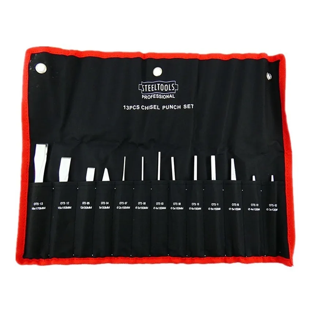 Set Juego De Cinceles Y Botadores 13 Piezas Steeltools