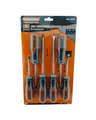 Juego Kit Set De Destornilladores De Golpe 6 Piezas Mk-0022