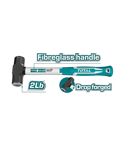 Combo Martillo Mazo 2lbs Mango Fibra De Vidrio Total