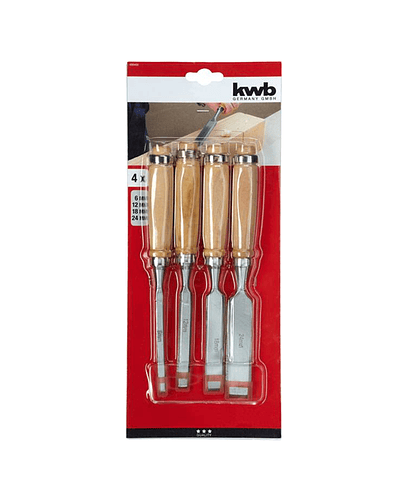 Kit Set Juego De Cinceles Formon Madera 4 Piezas Kwb 455400