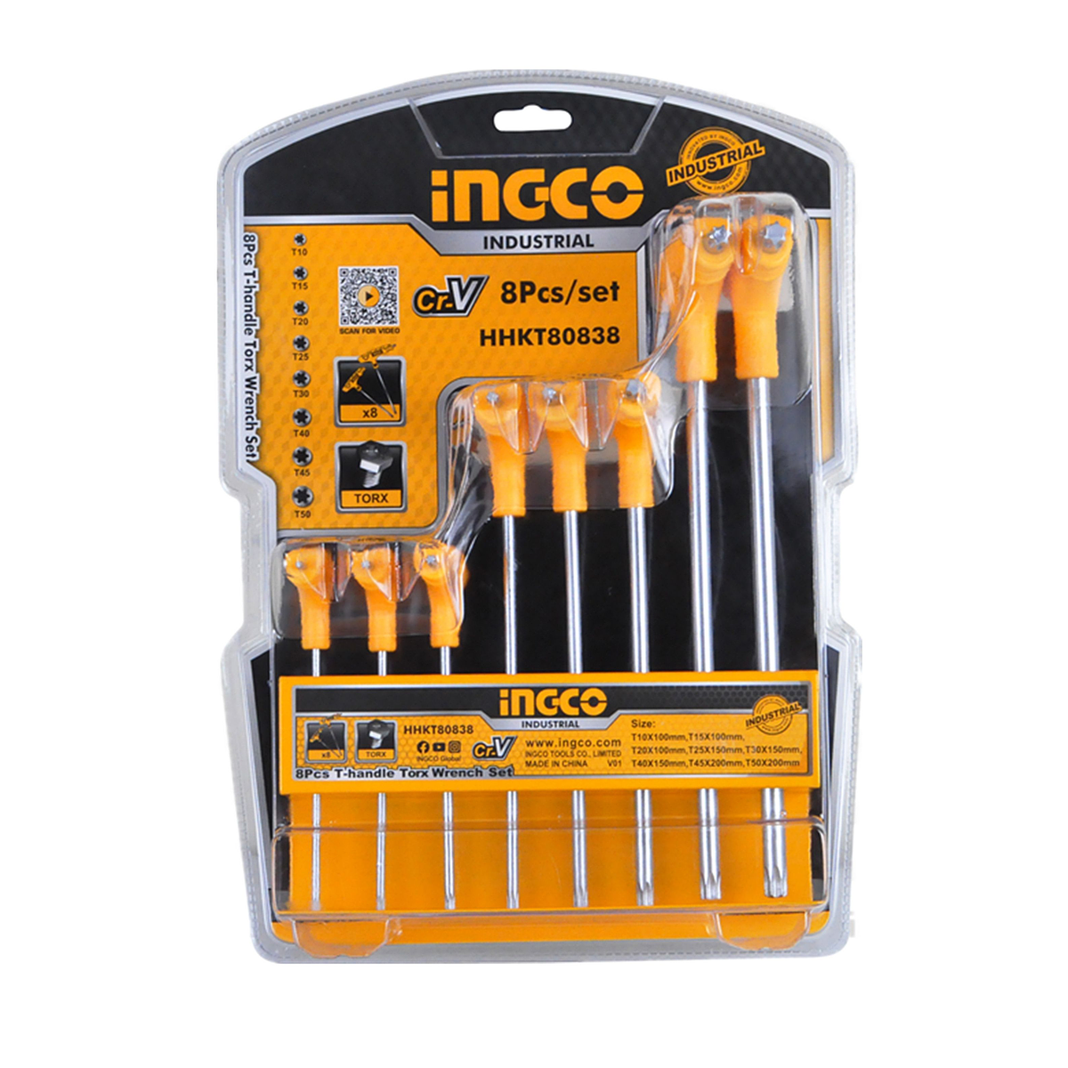 Set Juego Llaves Allen Torx C/mango T 8 Pcs Ingco Hhkt80838