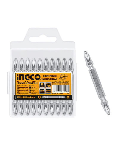 Kit Juego Puntas Phillips Ph2 Doble 10 Piezas Ingco Sdb21...