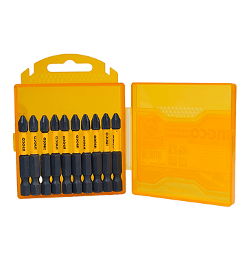 Set Puntas Phillips Doble Ph2 Impacto 10 Piezas Ingco