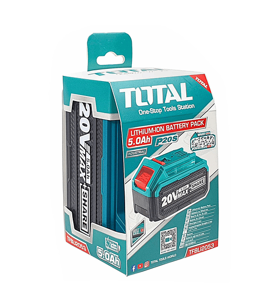 Batería De Litio-ion 20v 5ah Total Tfbli2053