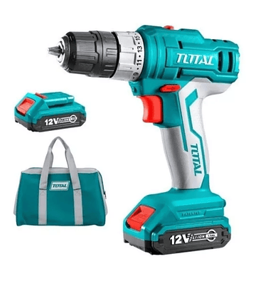 Taladro Atornillador Impacto Inalambrico 10mm 12v 2bat Total