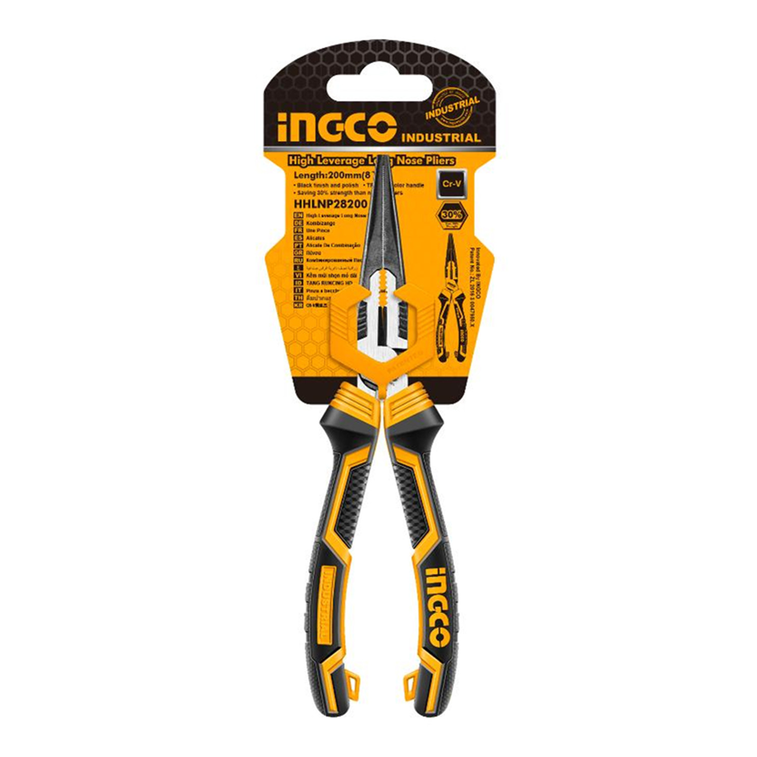 Alicate Punta Larga Fina 8 Pulgadas (200mm) Ingco Hhlnp28200