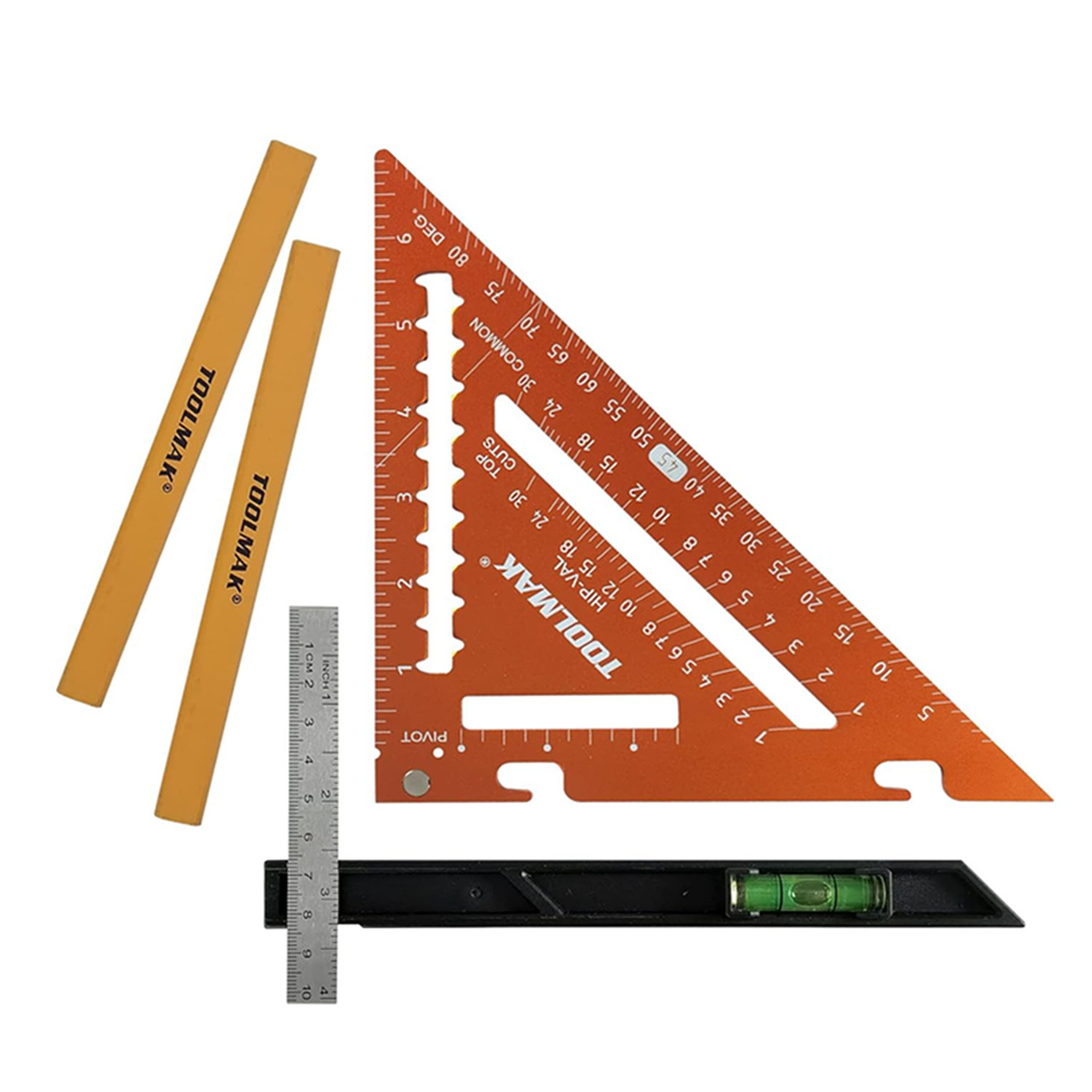 Escuadra De Carpintero Rápida Multifunción 5 Pcs Toolmak