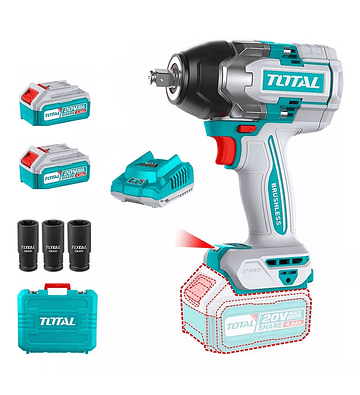Taladro Pistola Llave Impacto 20v 2bat+ Carg Total Tiwli2050