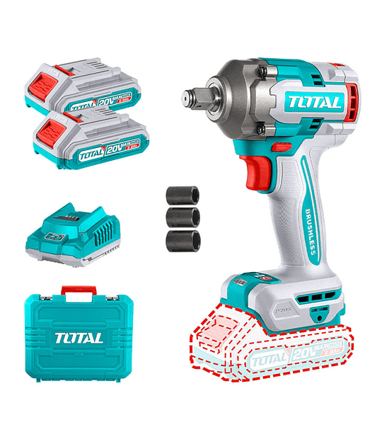 Taladro Pistola Llave Impacto 20v Carg+ 2bat Total Tiwli2040