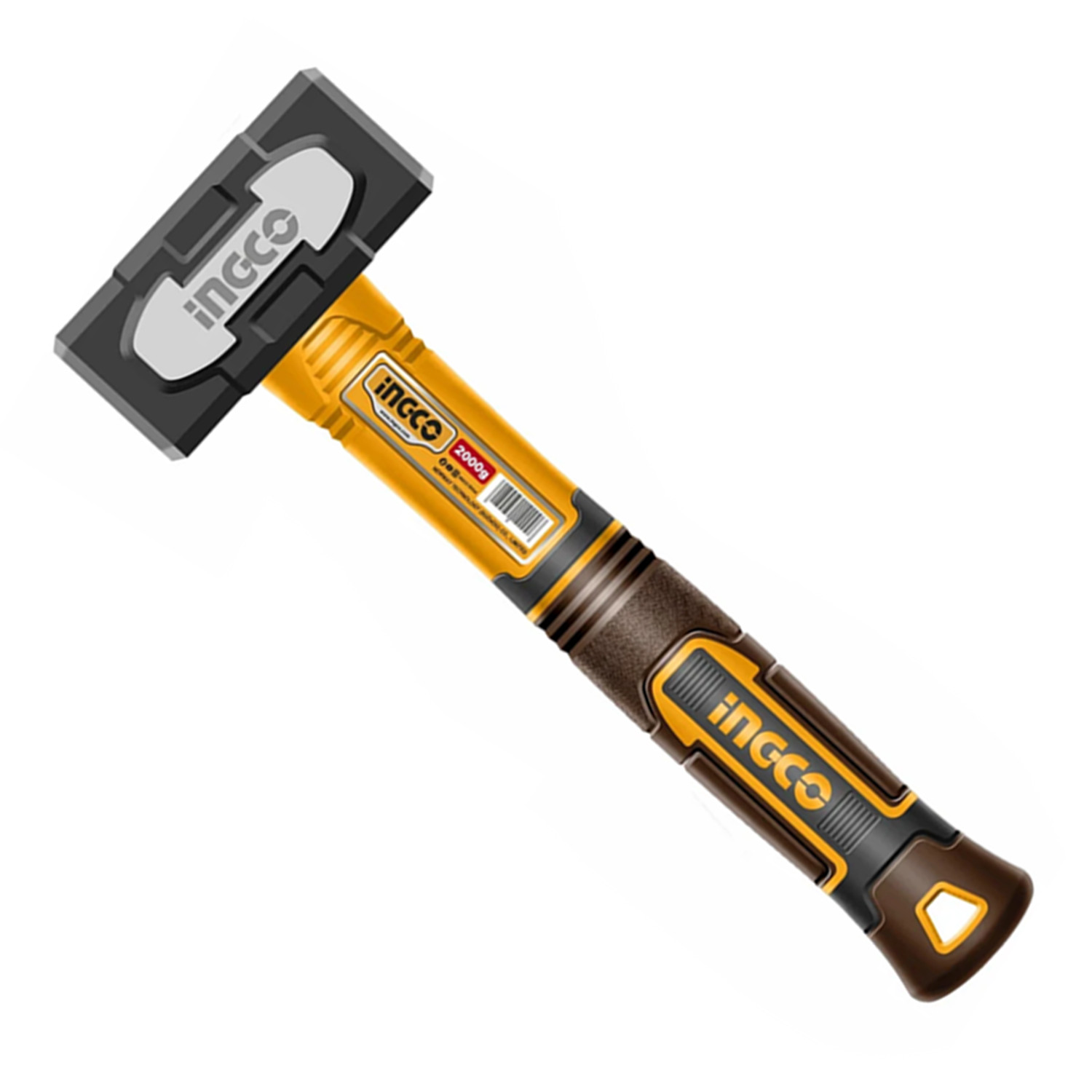 Combo Martillo Mazo 2000g Mango Fibra De Vidrio Ingco