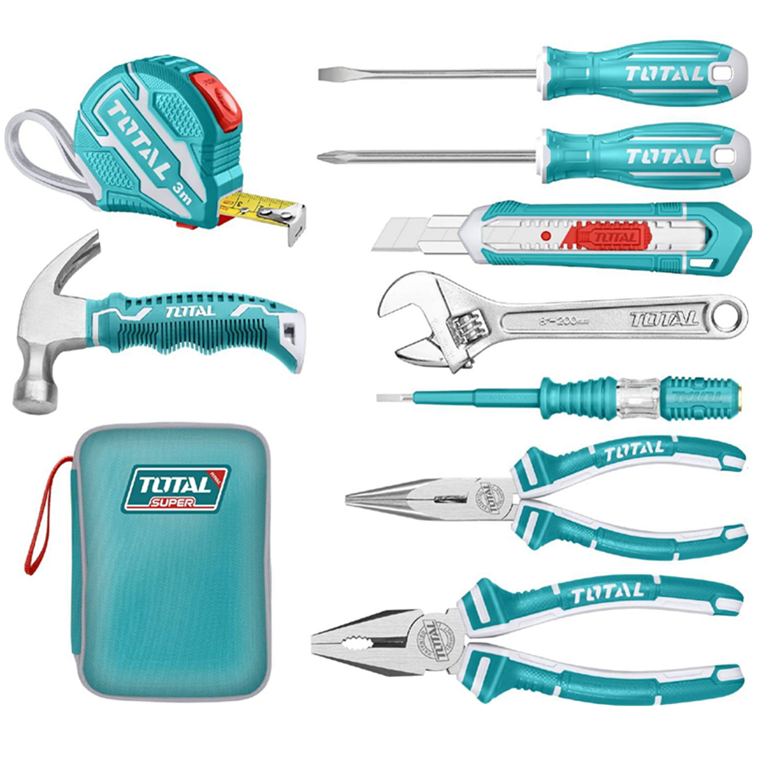 Kit Herramientas Manuales 9 Pcs Estuche Total Thkthp90097
